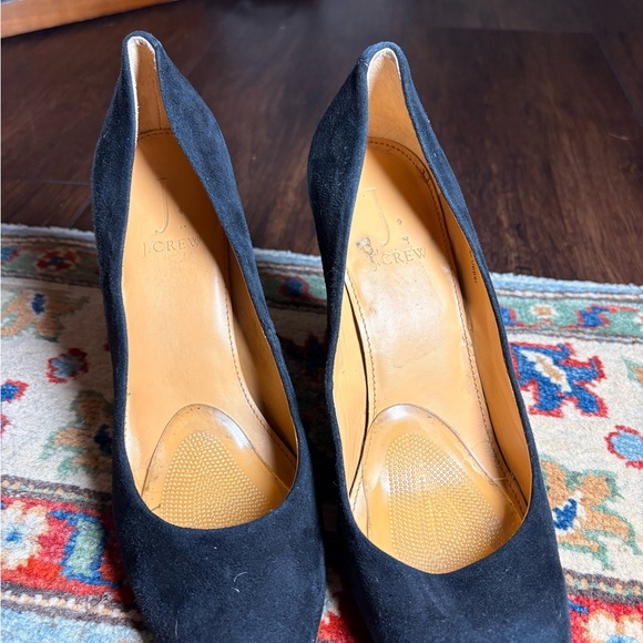 J. Crew | Shoes | J Crew Black Suede Heels | Poshmark
